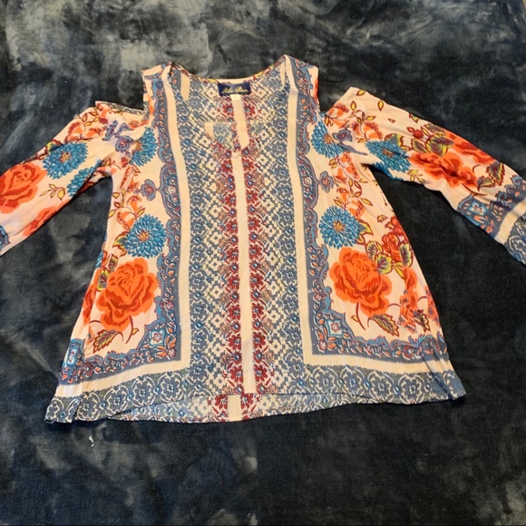 Blue Rain | Tops | Cold Shoulder Shirt | Poshmark